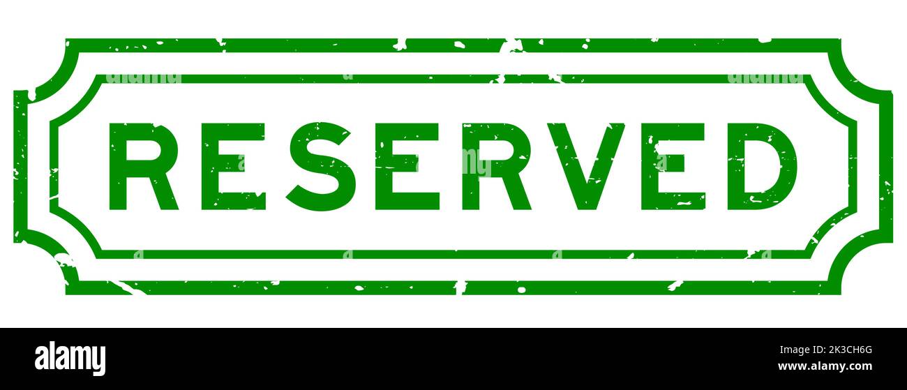 Grunge green reserved word rubber seal stamp on white background Stock ...