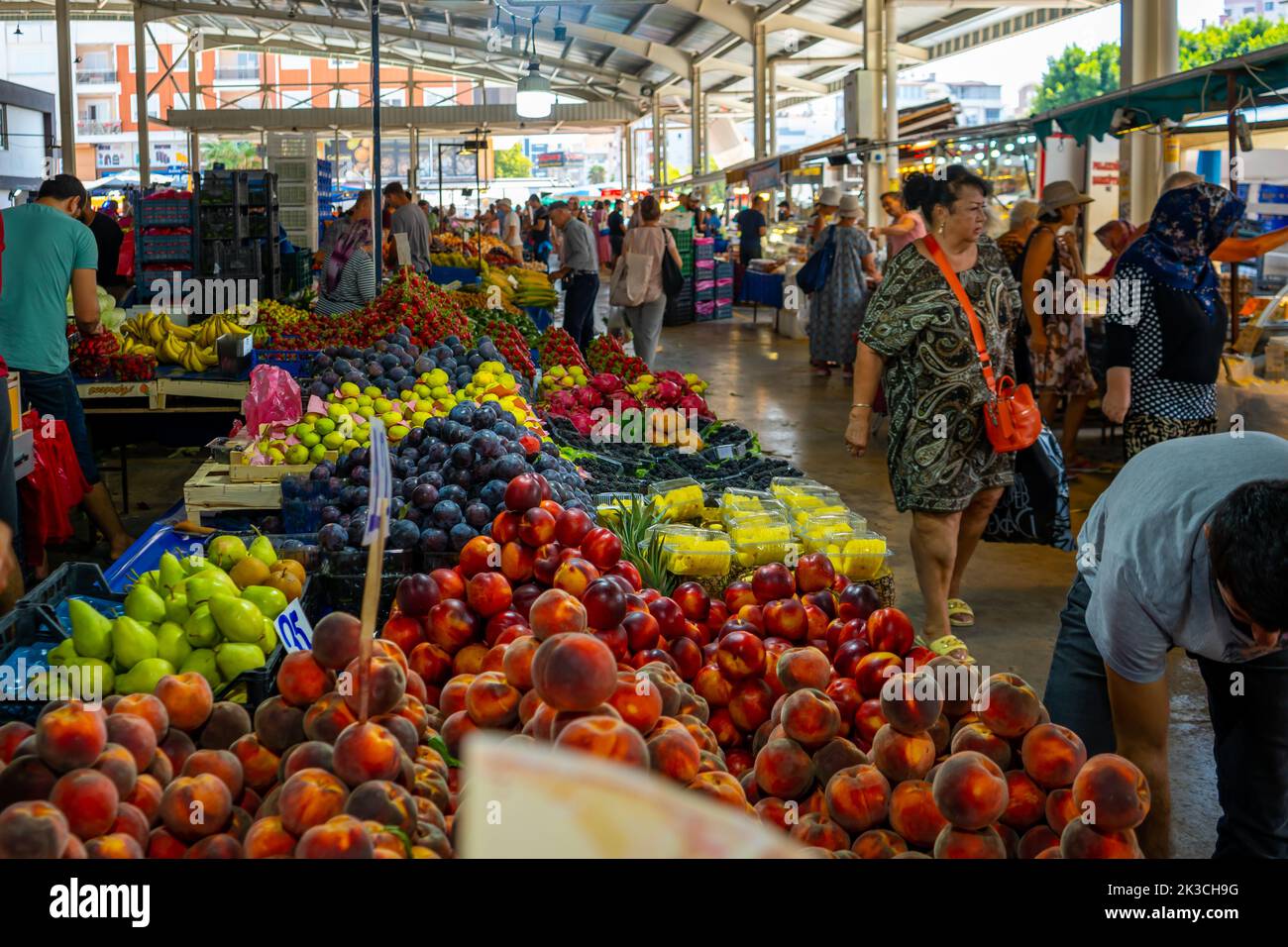 Antalya, Turkey - September 13, 2022: People at the local traditional ...