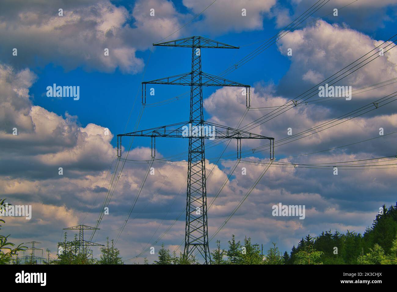 A high-voltage direct current in the trees Stock Photo - Alamy