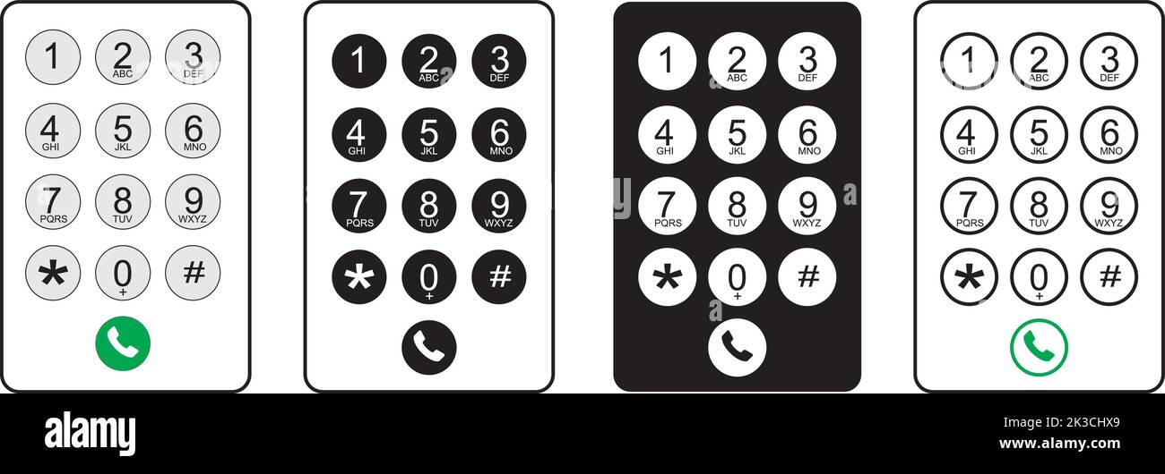 A vector illustration set of a phone dialling number keypad Stock ...