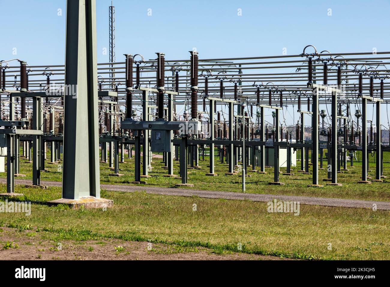 Substation of the Niederwartha hydro power plant in Dresden Stock Photo ...
