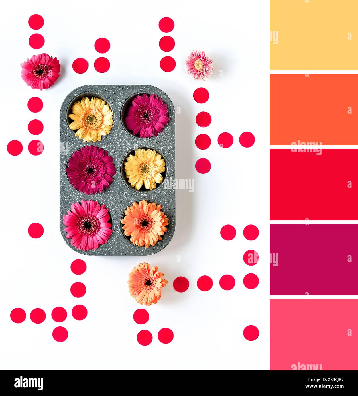 Color matching palette from image with magenta, yellow and orange ...