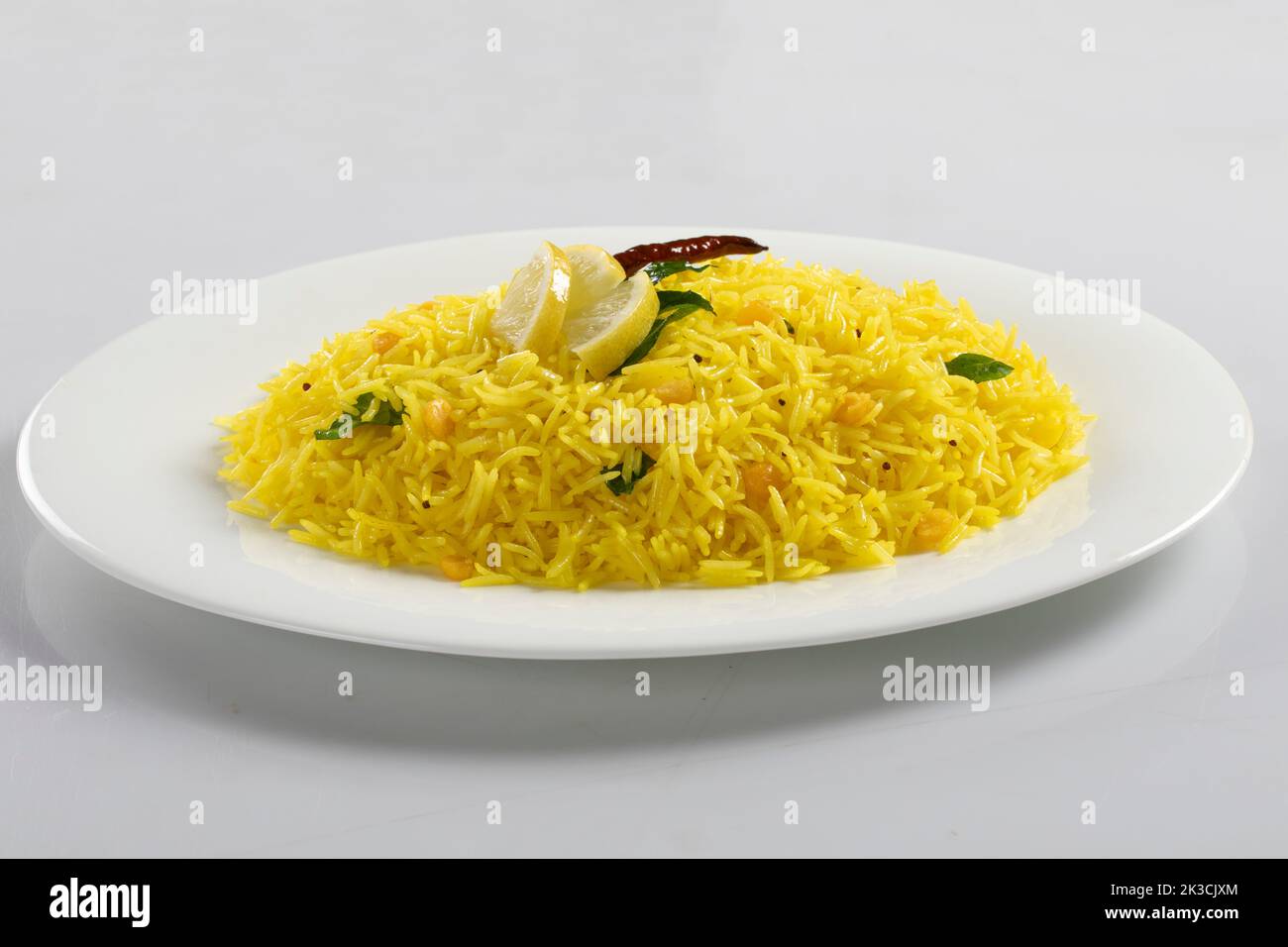 Chitranna or Indian lemon rice, a popular Indian vegetarian dish ...