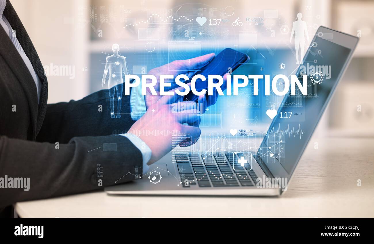 Doctor working a health check Stock Photo - Alamy