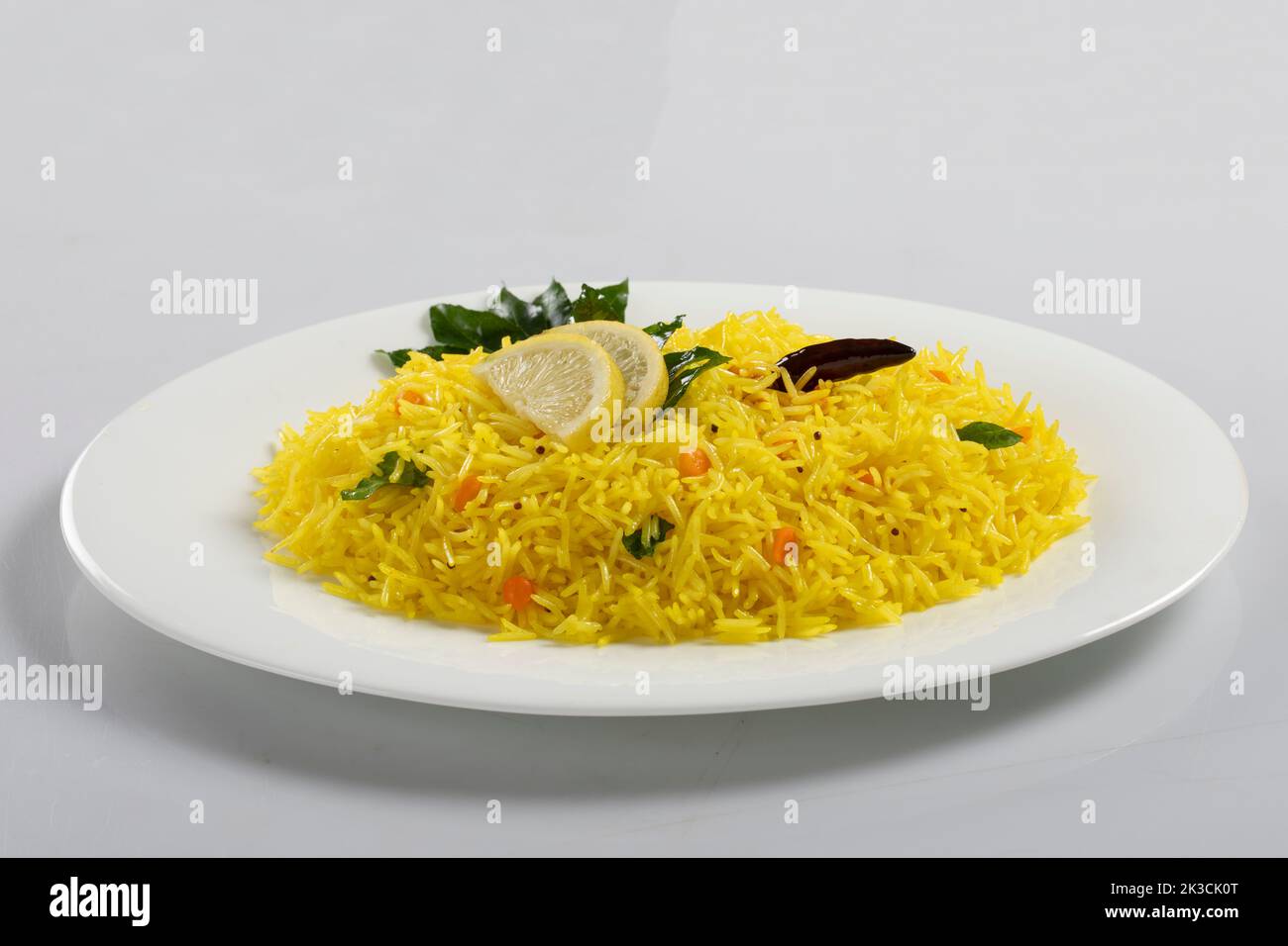 Chitranna or Indian lemon rice, a popular Indian vegetarian dish ...