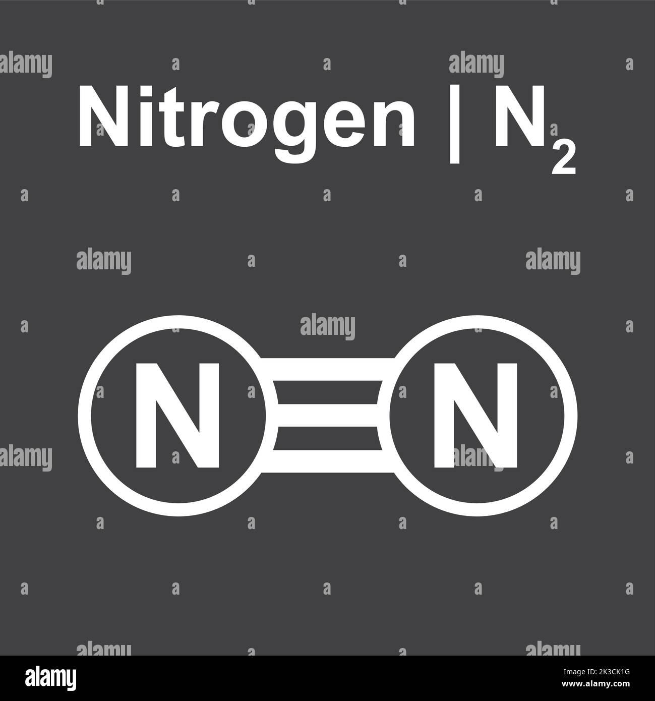 Molecular Model of Nitrogen (N2) Molecule. Vector Illustration Stock ...