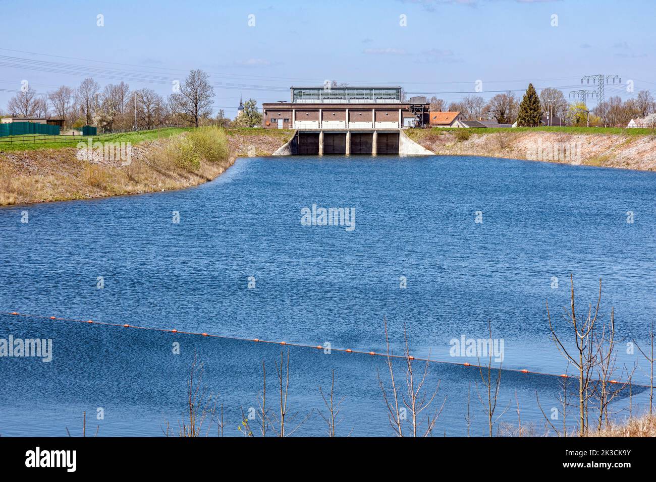 Niederwartha pumped storage plant, the water inlet at the upper basin ...