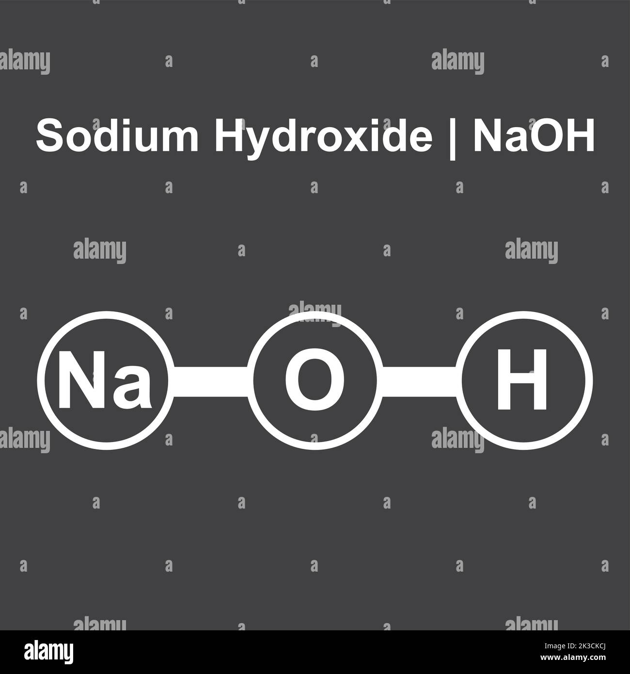Molecular Model Of Sodium Hydroxide Naoh Molecule Vector Illustration Stock Vector Image