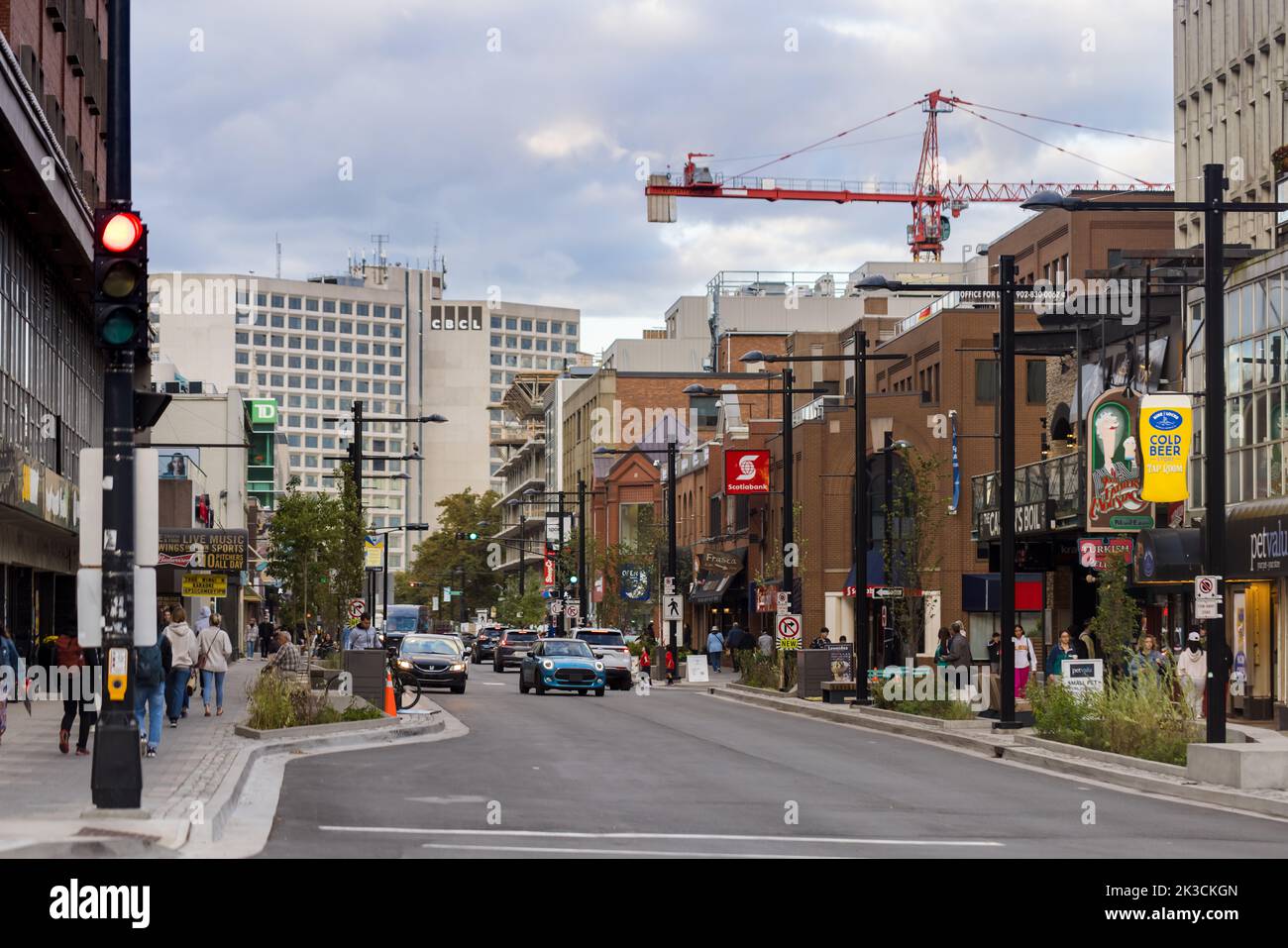 Street view of Spring Garden Road. A popular destination for locals and ...