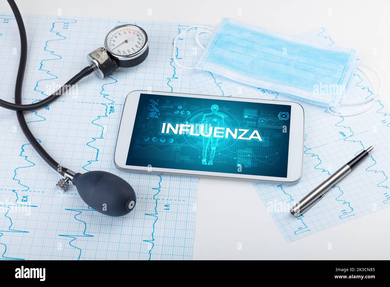 Tablet pc and doctor tools Stock Photo - Alamy