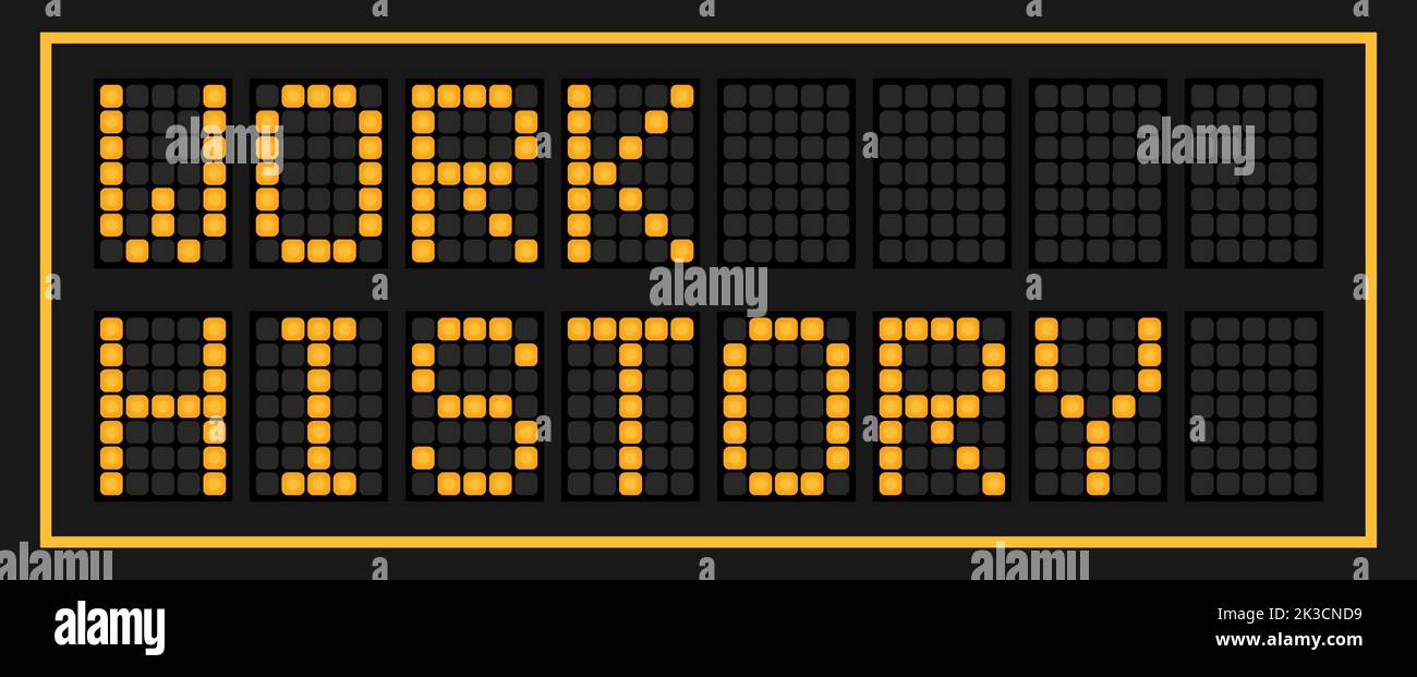 Orange color led banner in word work history on black background Stock ...