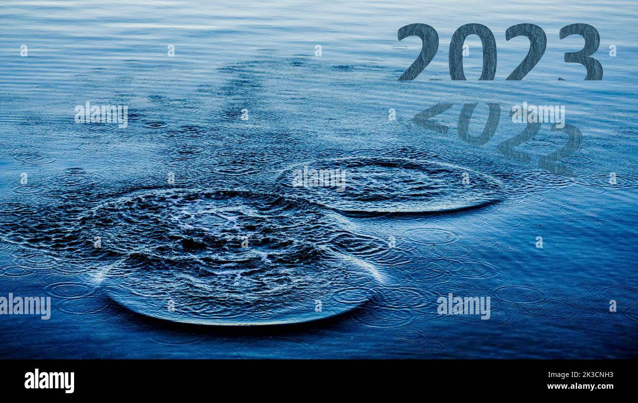 Happy New Year 2023 is coming. Transition from 2022 to new year 2023 ...