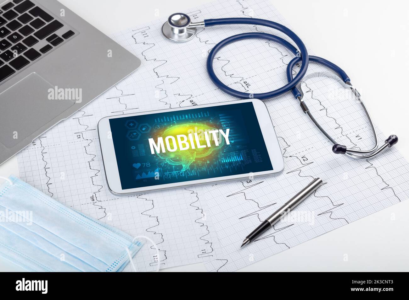 Tablet pc and medical tools Stock Photo - Alamy
