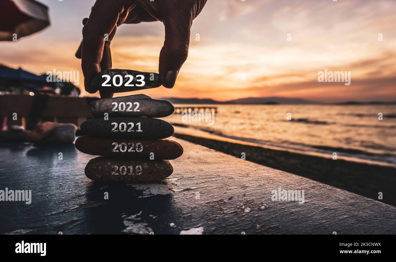 Happy new year 2023 replace old 2022. New Year 2023 is coming concept ...