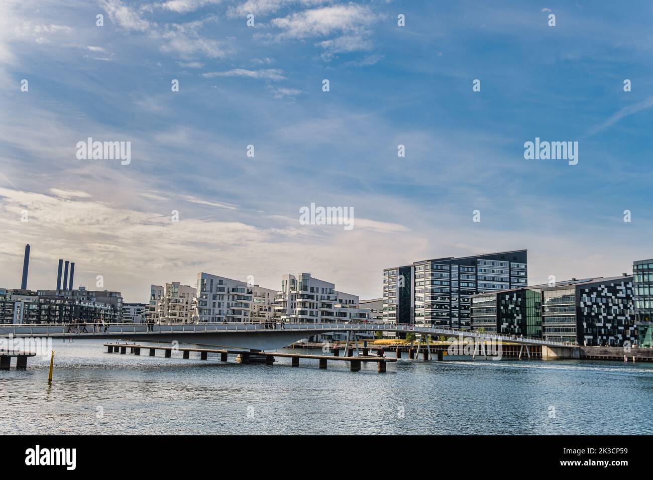 Copenhagen view of the modern buildings in the harbor, Denmark Stock ...