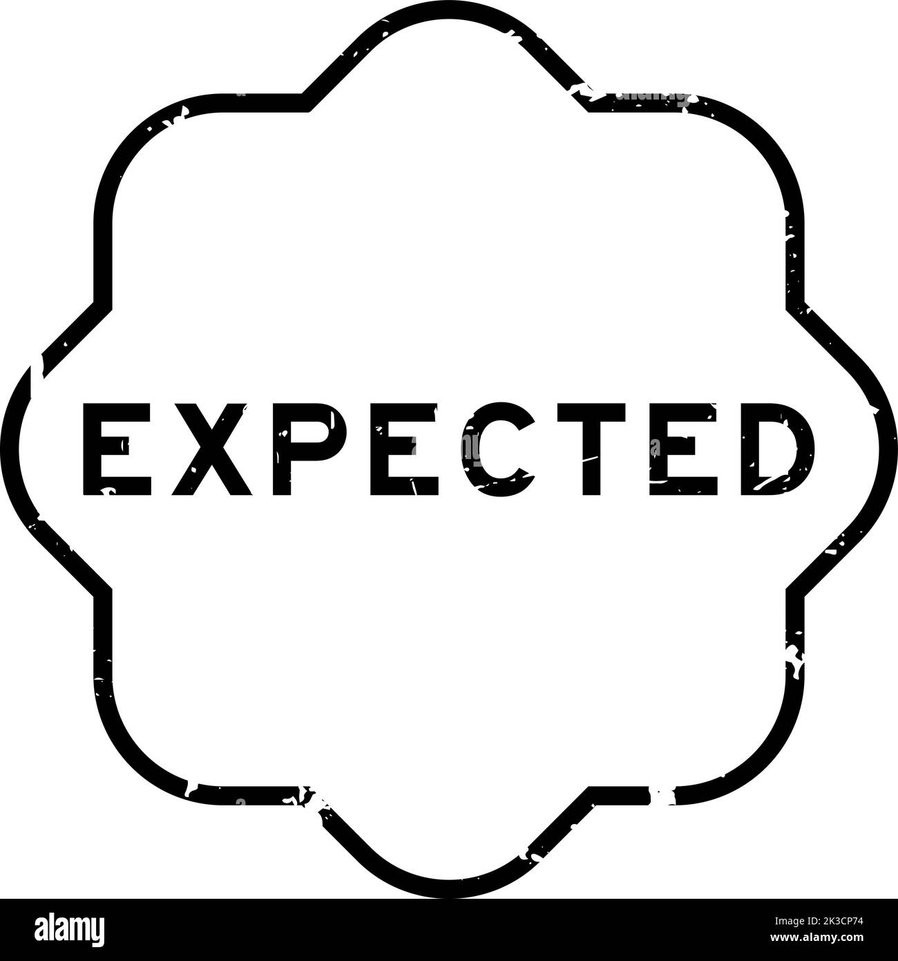 Grunge black expected word rubber seal stamp on white background Stock ...