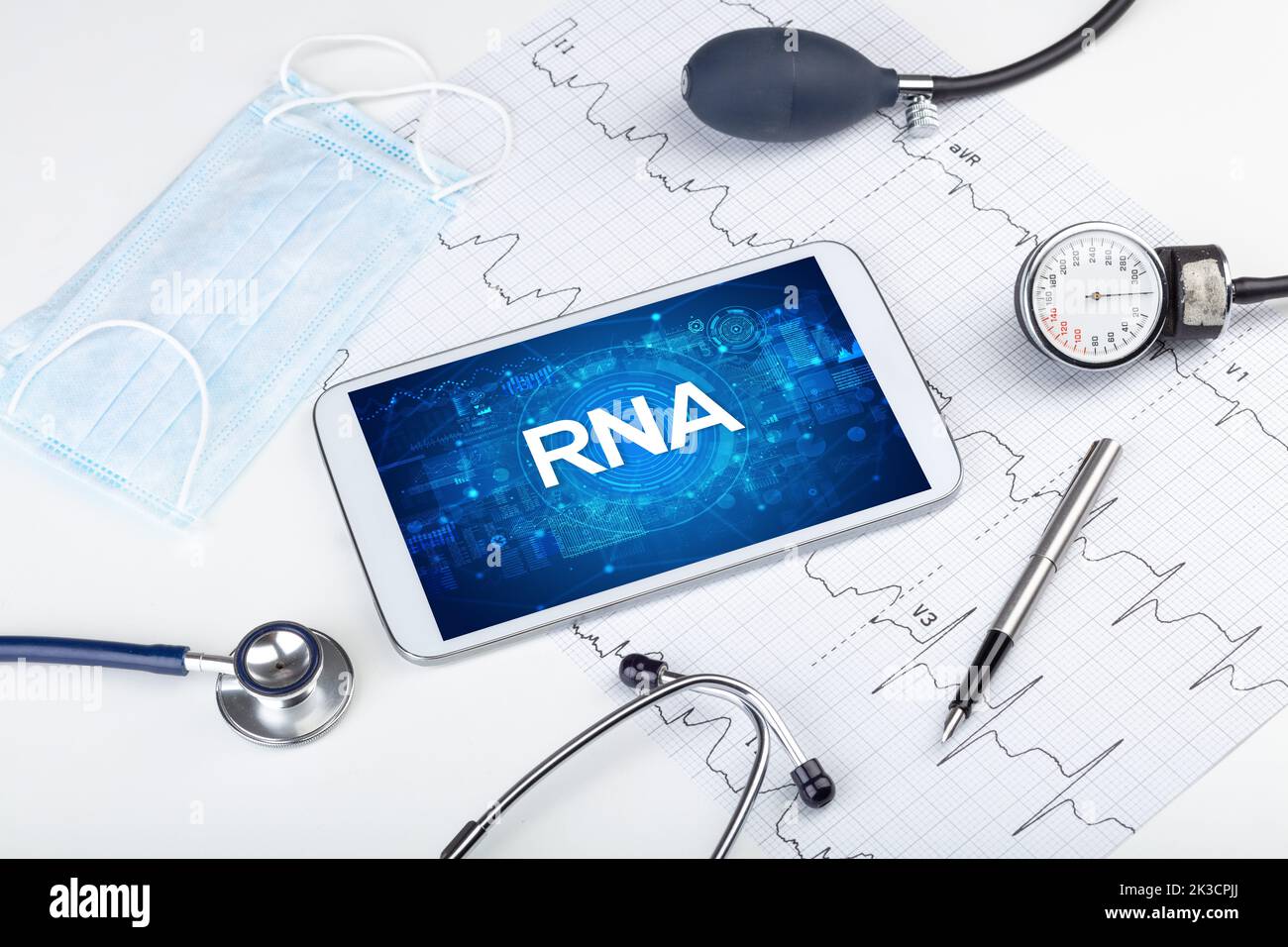 Close-up view of a tablet pc with medical abbreviation Stock Photo - Alamy