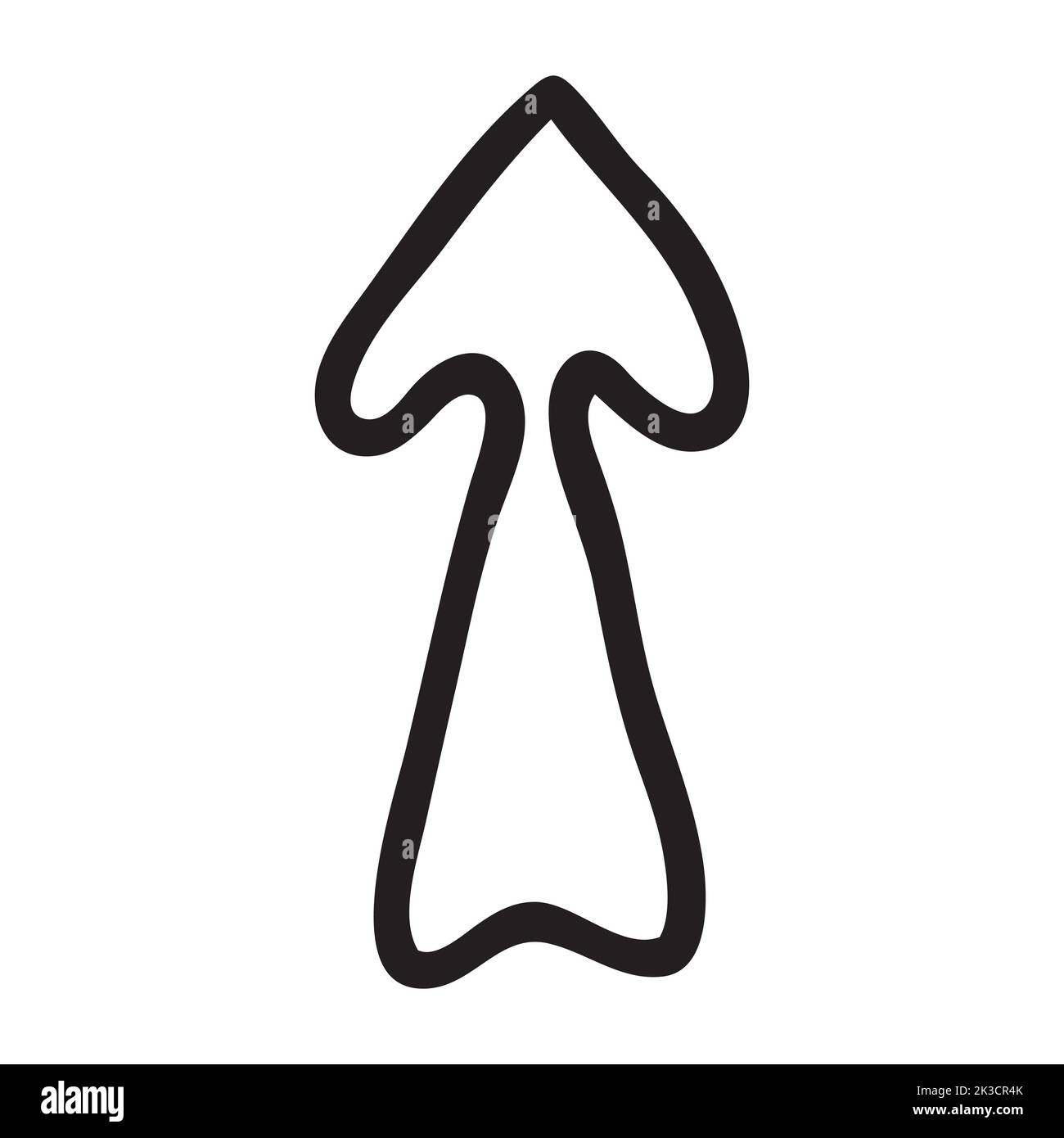 Doodle up arrow symbol hand drawn with thin line Stock Vector Image ...