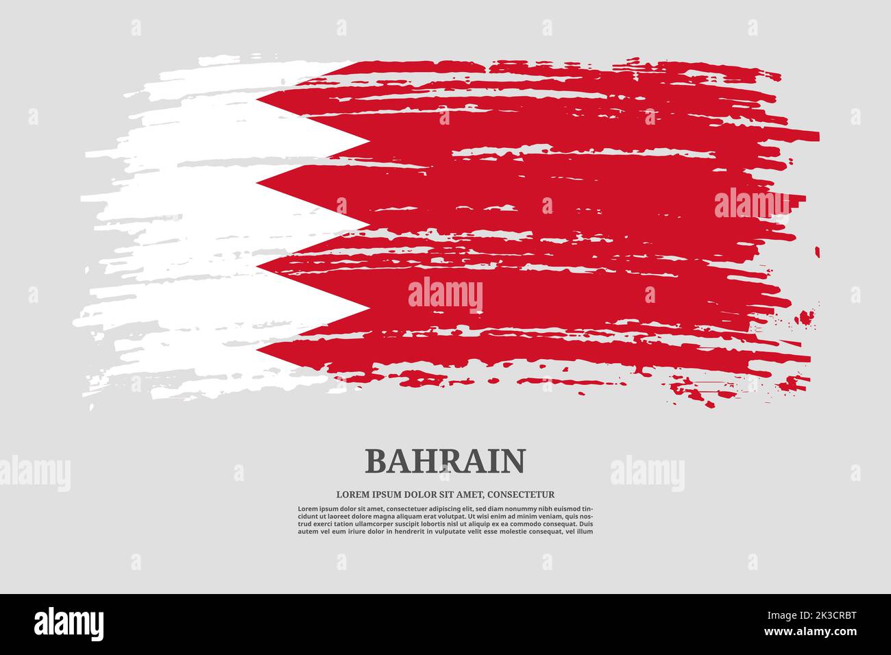 Bahrain flag with brush stroke effect and information text poster ...