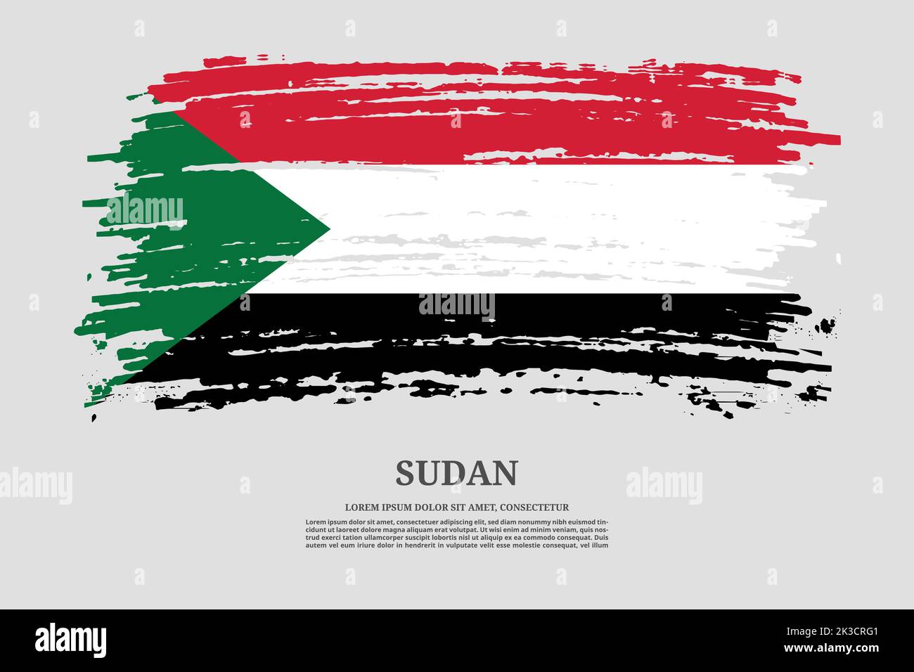 Sudan flag with brush stroke effect and information text poster, vector ...