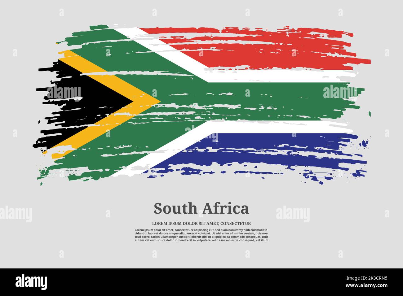 South Africa flag with brush stroke effect and information text poster ...