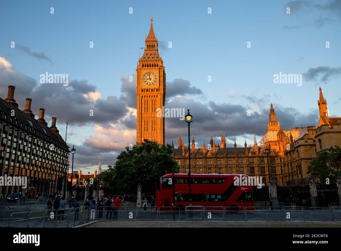 Beautiful view of Big Ben and Palace of Westminster at sunset, London ...