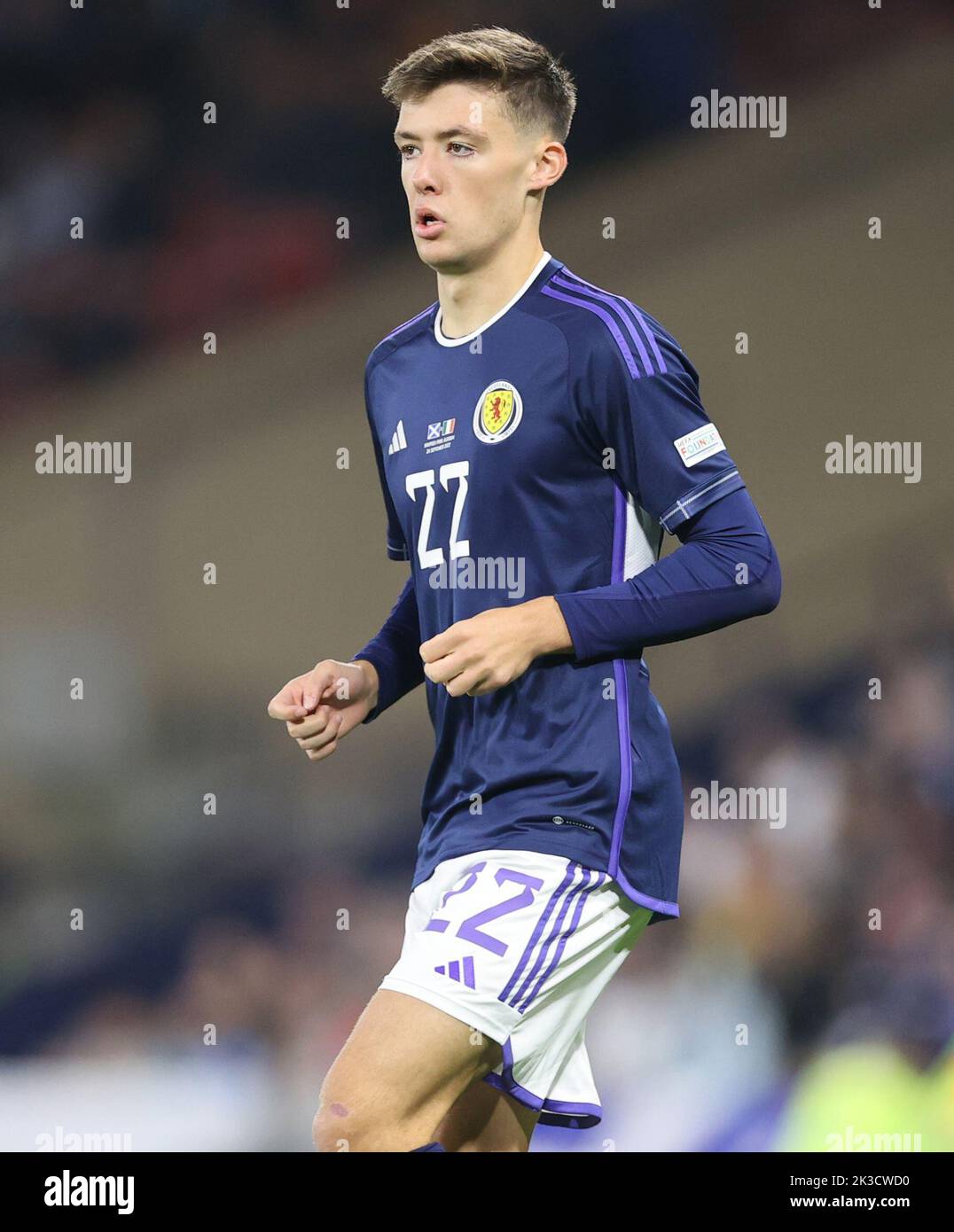 Scotland’s Aaron Hickey during the UEFA Nations League Group E Match at ...