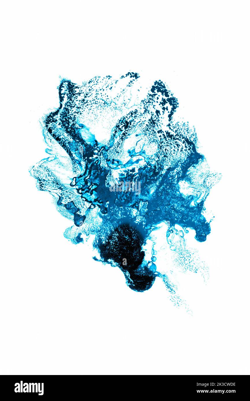 Abstract Blue watercolor ink spot picture 4 isolated on white Stock ...