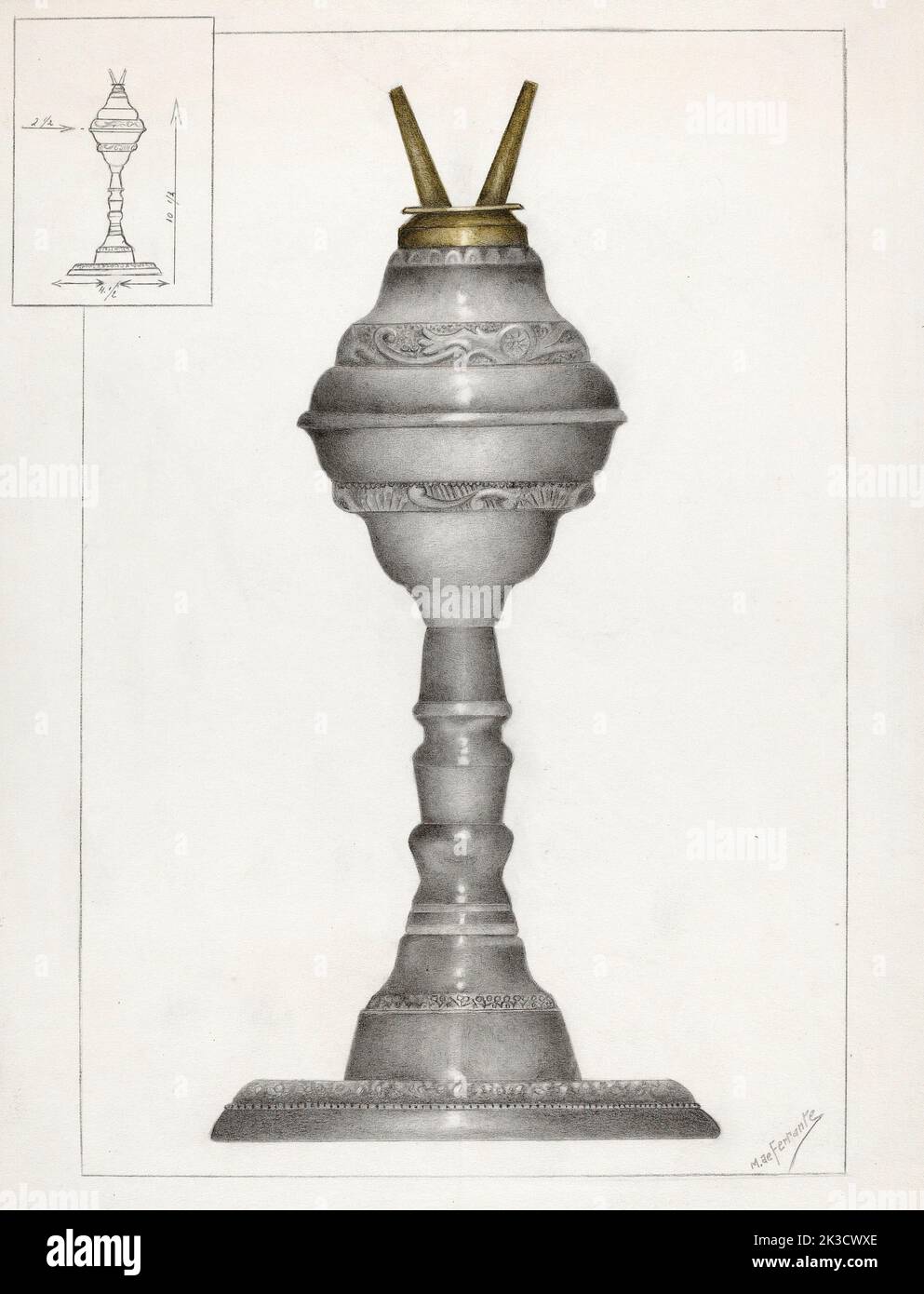 Lamp (ca.1936) by Mario de Ferrante. Original from The National Gallery ...