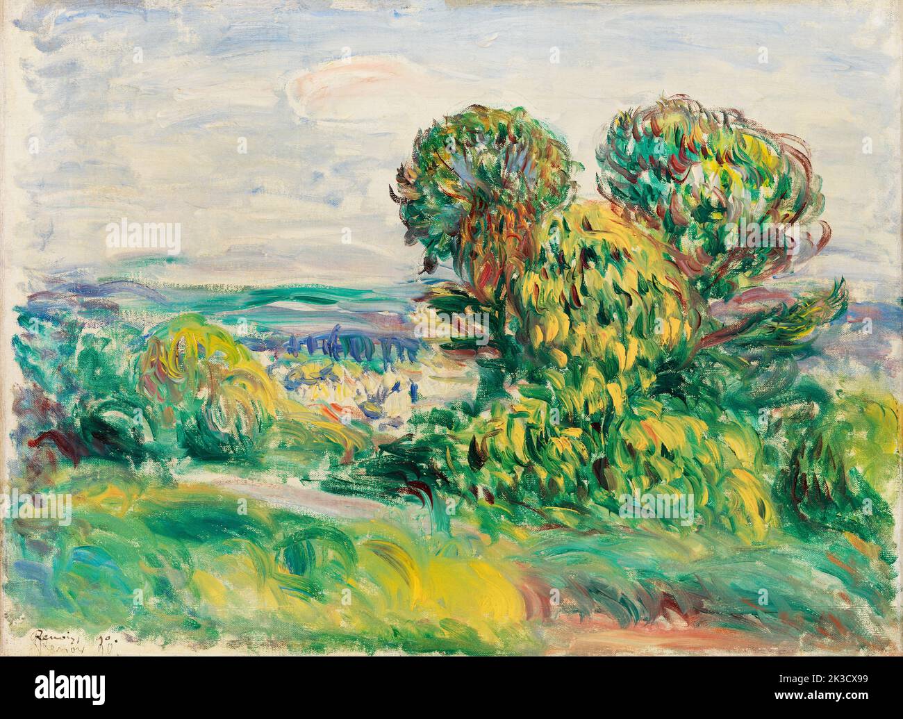 Landscape (1890) by Pierre-Auguste Renoir. Original from Barnes ...