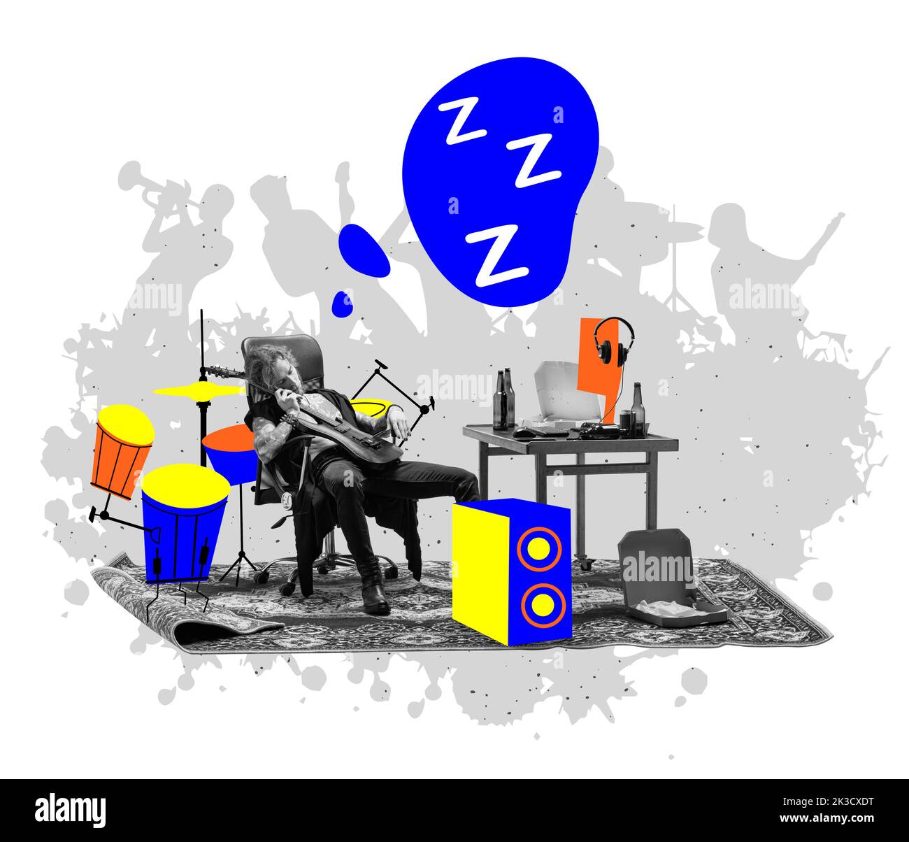 Man sleeping with drum hi-res stock photography and images - Alamy