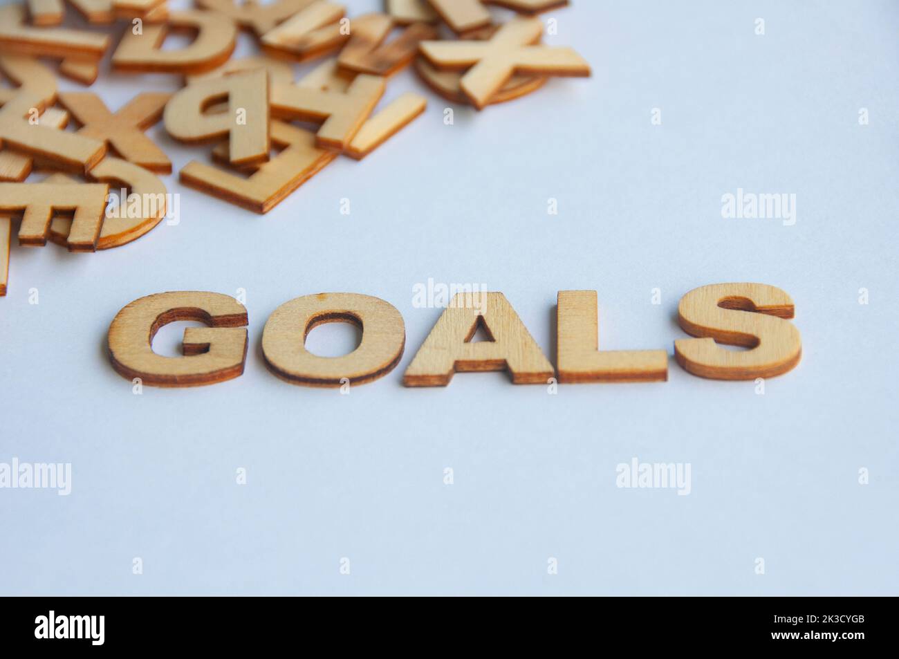 Goals text on while cover background. Setting goals concept Stock Photo ...