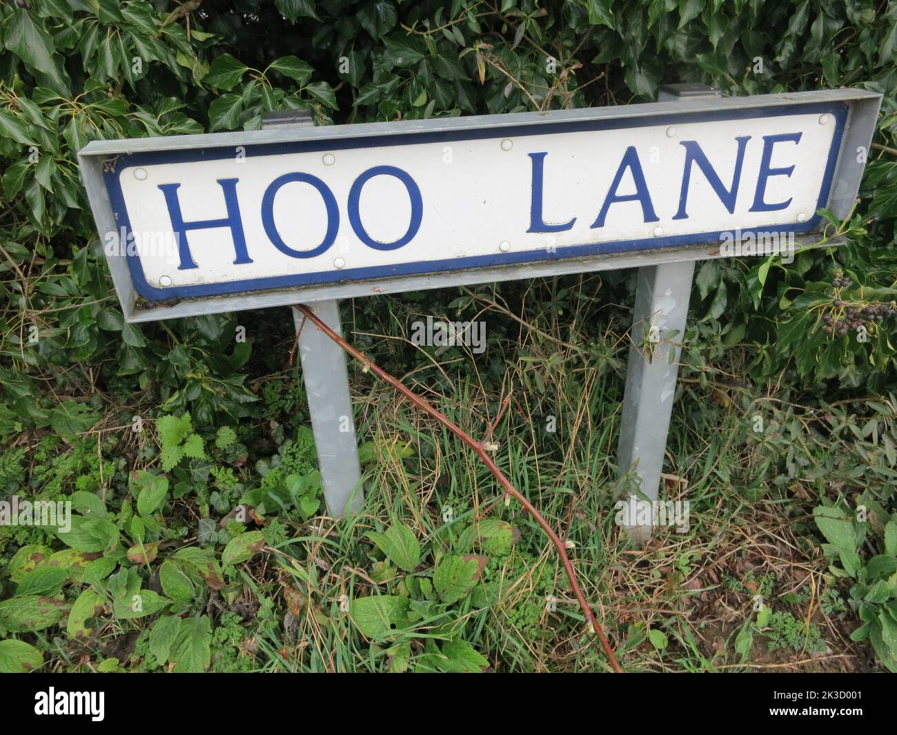 Hoo lane sign. Cotswold Way long distance footpath National Trail. The ...