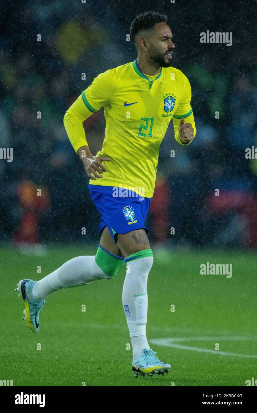 LE HAVRE, FRANCE - SEPTEMBER 23: Matheus Cunha of Brazil during the ...