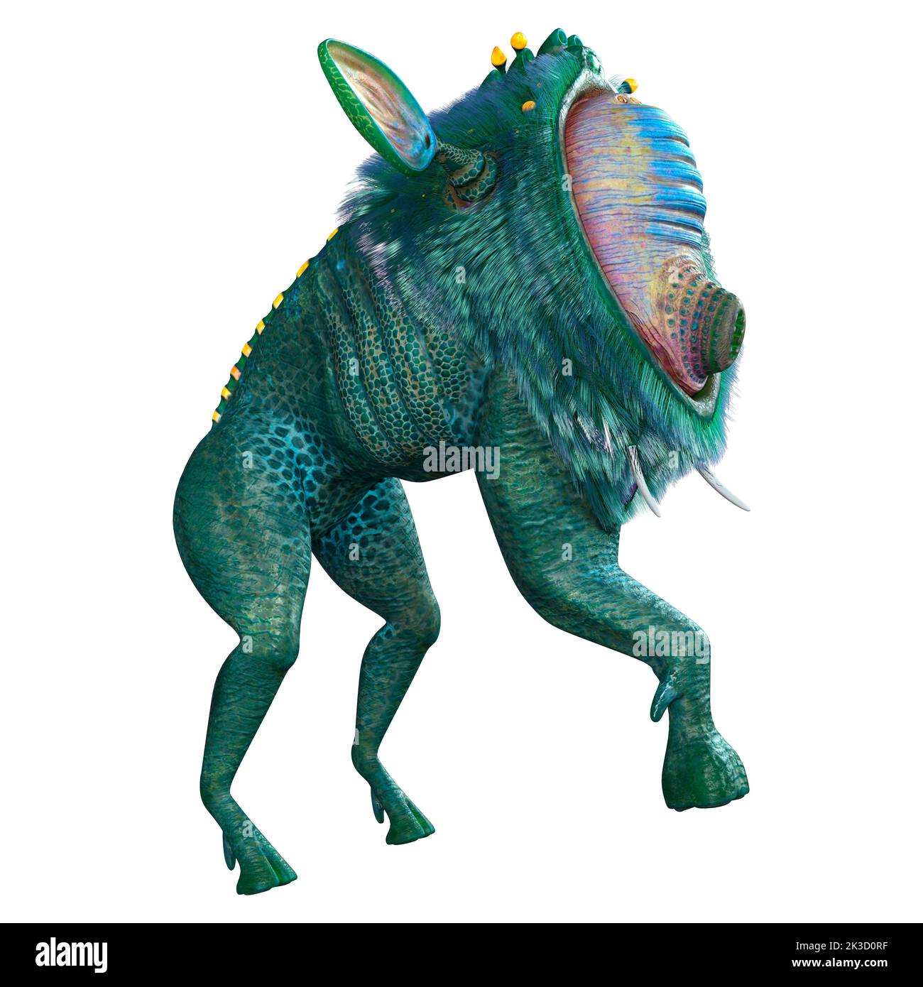 3D rendering of a fantasy creature isolated on white background Stock ...