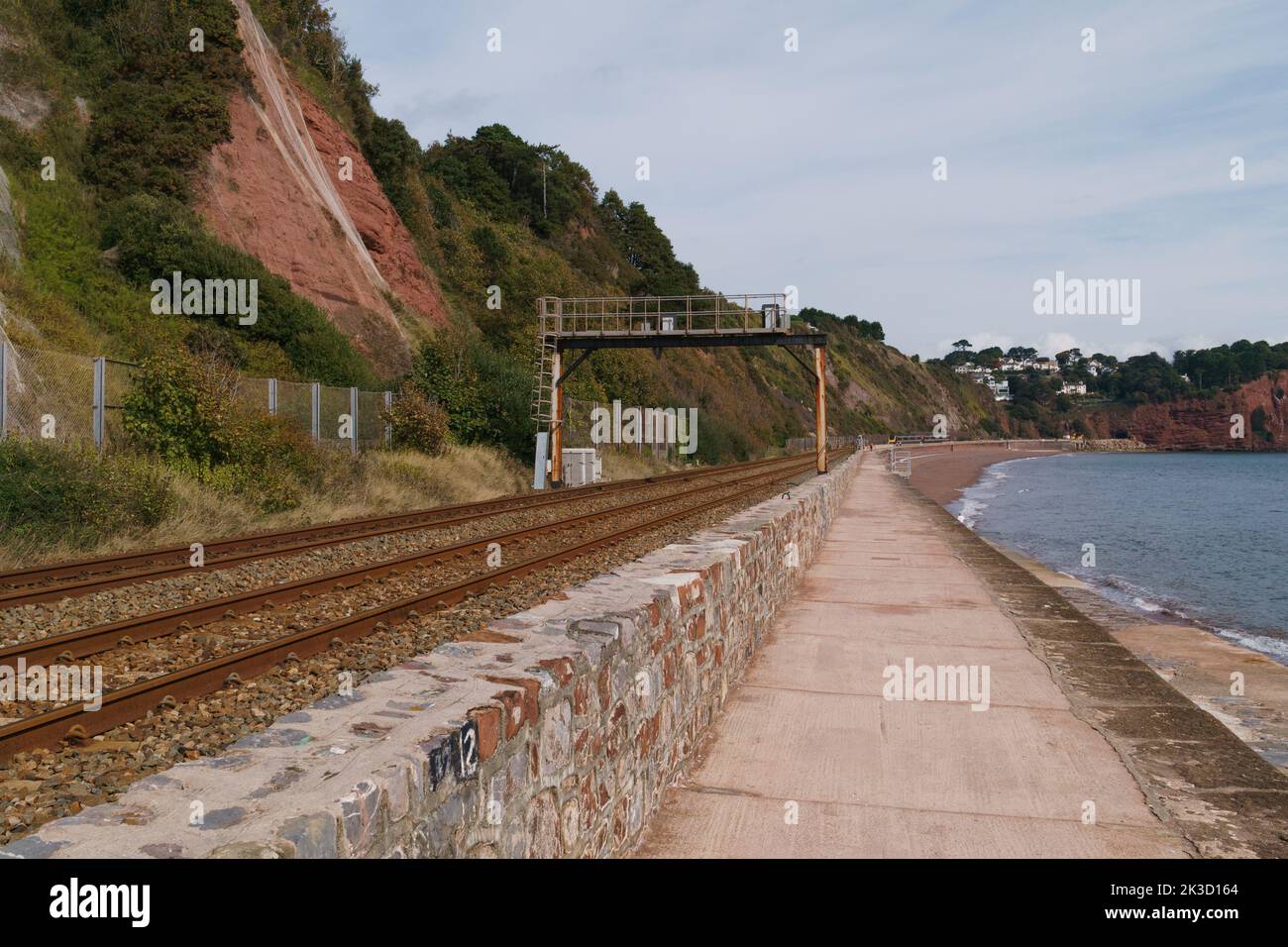 Train line between Teignmouth and Dawlish in Devon Stock Photo - Alamy