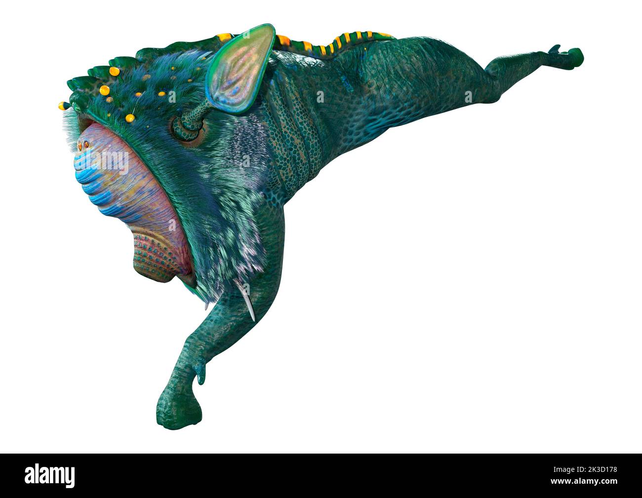 3D rendering of a fantasy creature isolated on white background Stock ...