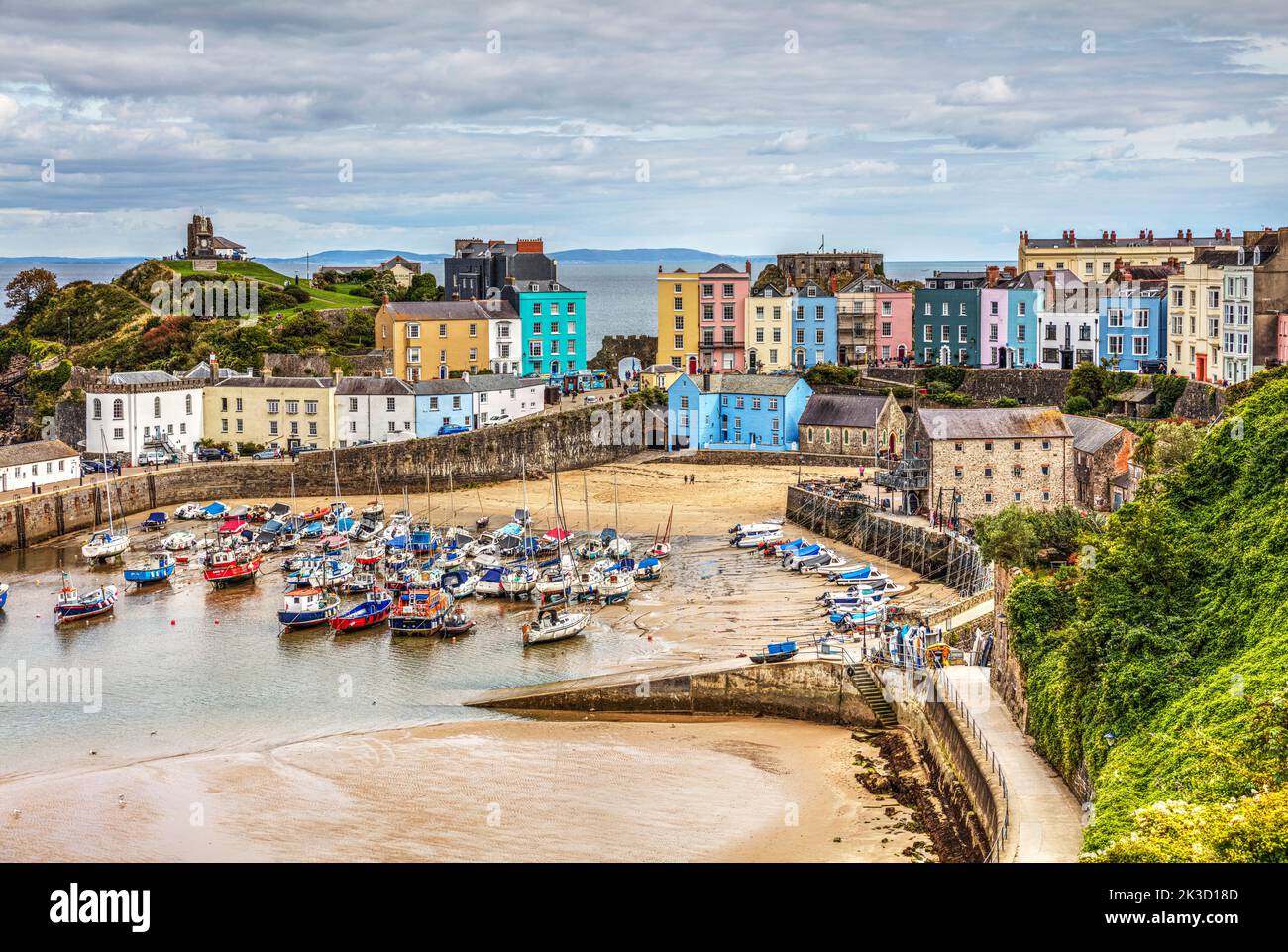 Tenby Harbour Panorama, Pembrokeshire, Wales. Tenby (Welsh: Dinbych-y ...