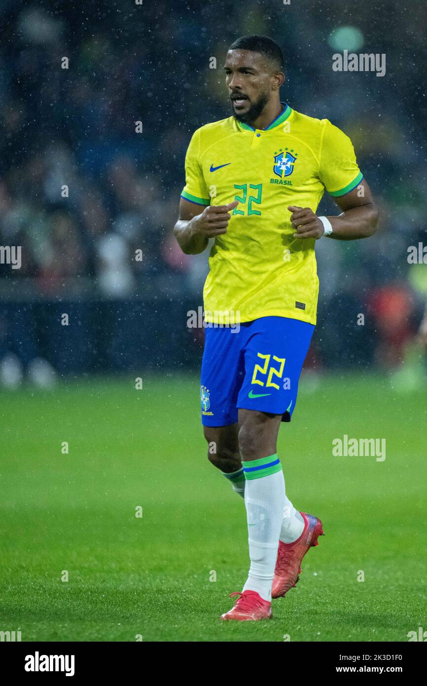 LE HAVRE, FRANCE - SEPTEMBER 23: Bremer of Brazil looks on during the ...