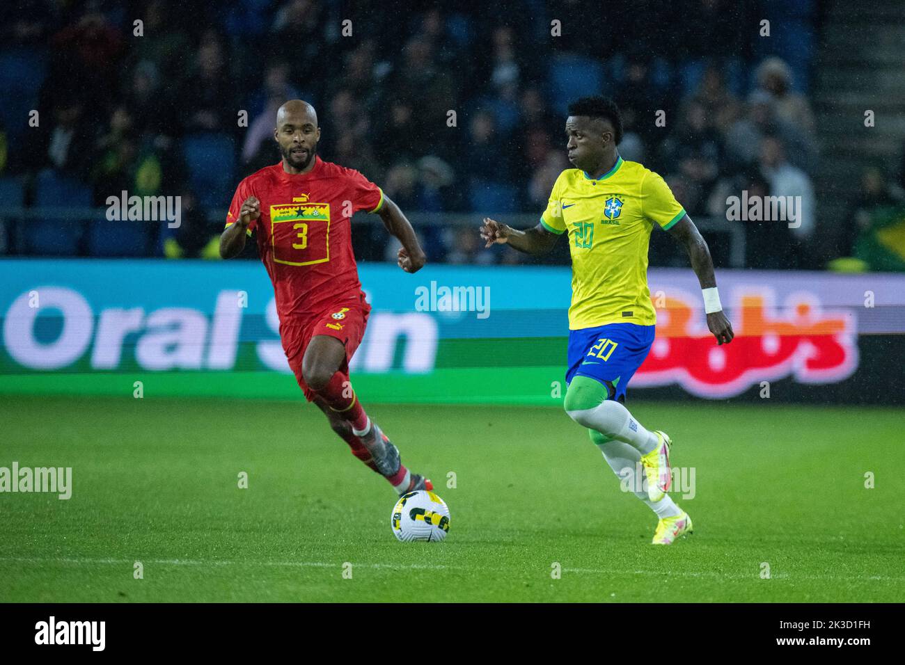 LE HAVRE, FRANCE - SEPTEMBER 23: Vinicius Junior of Brazil and Denis ...