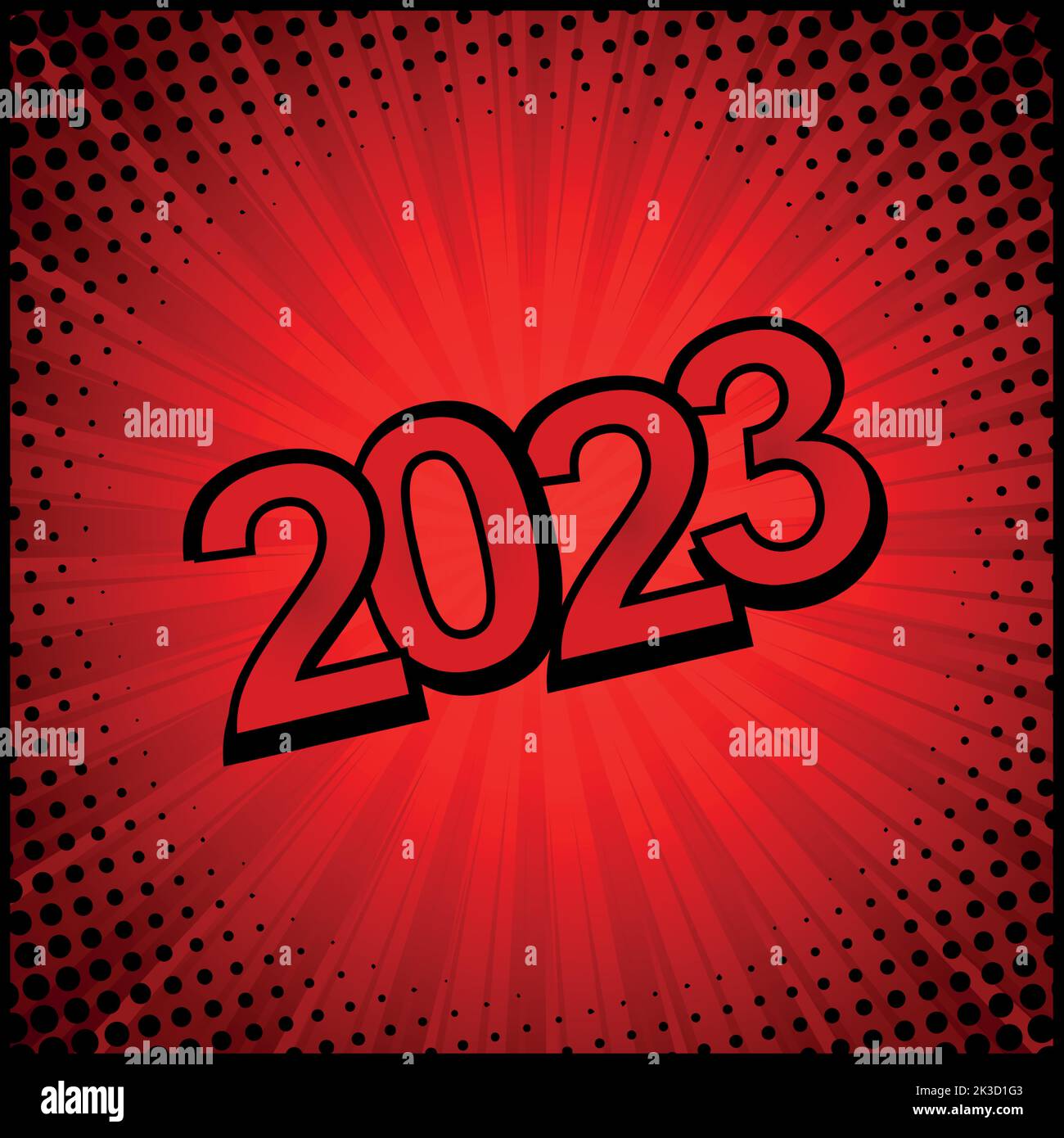 Colorful Web Template Comic Zoom New Year 2023 - Vector illustration ...