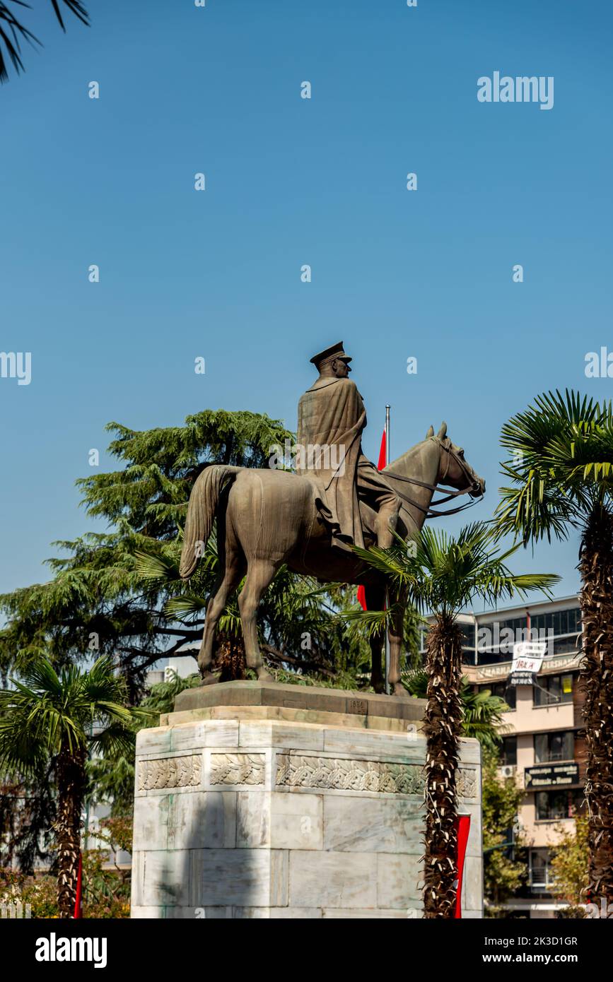 Bursa ,Turkey September 17 2022 : The famous Mustafa Kemal Ataturk ...