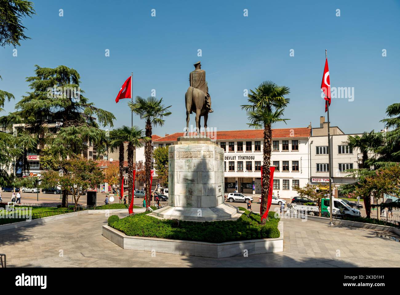 Bursa ,Turkey September 17 2022 : The famous Mustafa Kemal Ataturk ...