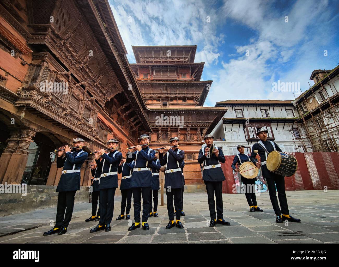 Kathmandu, Bagmati, Nepal. 26th Sep, 2022. Nepal Army personnel play ...