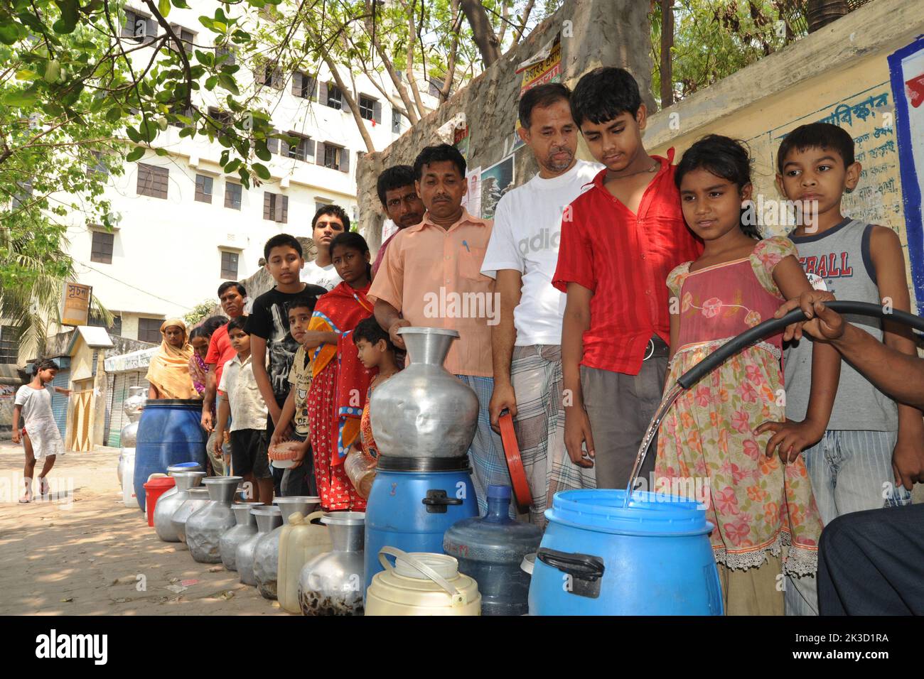 Dhaka, Bangladesh – March 28, 2010: Residents of Mir Hajirbag in Dhaka ...