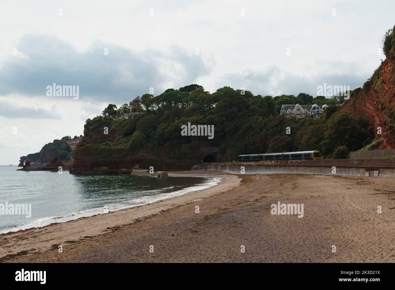 Train line between Teignmouth and Dawlish in Devon Stock Photo - Alamy