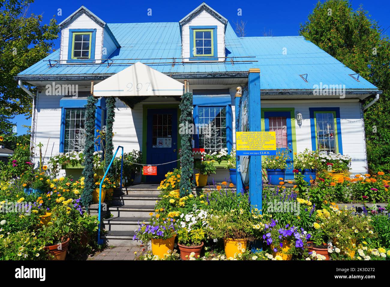 SAINT-SAUVEUR, CANADA -15 SEP 2022- View of the village of Saint ...