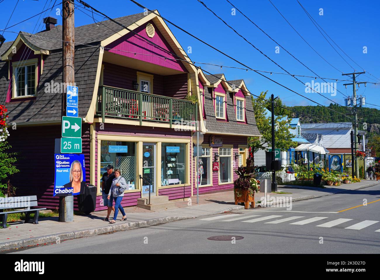 SAINT-SAUVEUR, CANADA -15 SEP 2022- View of the village of Saint ...