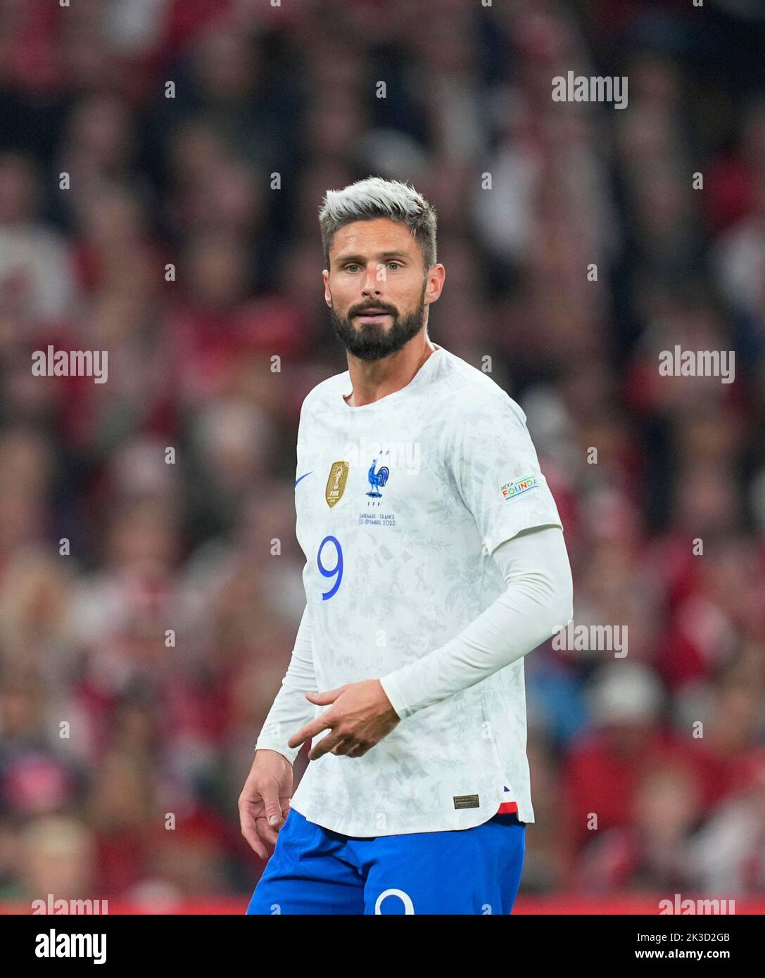 Parken, Copenhagen, Denmark. 25th Sep, 2022. Olivier Giroud (France ...