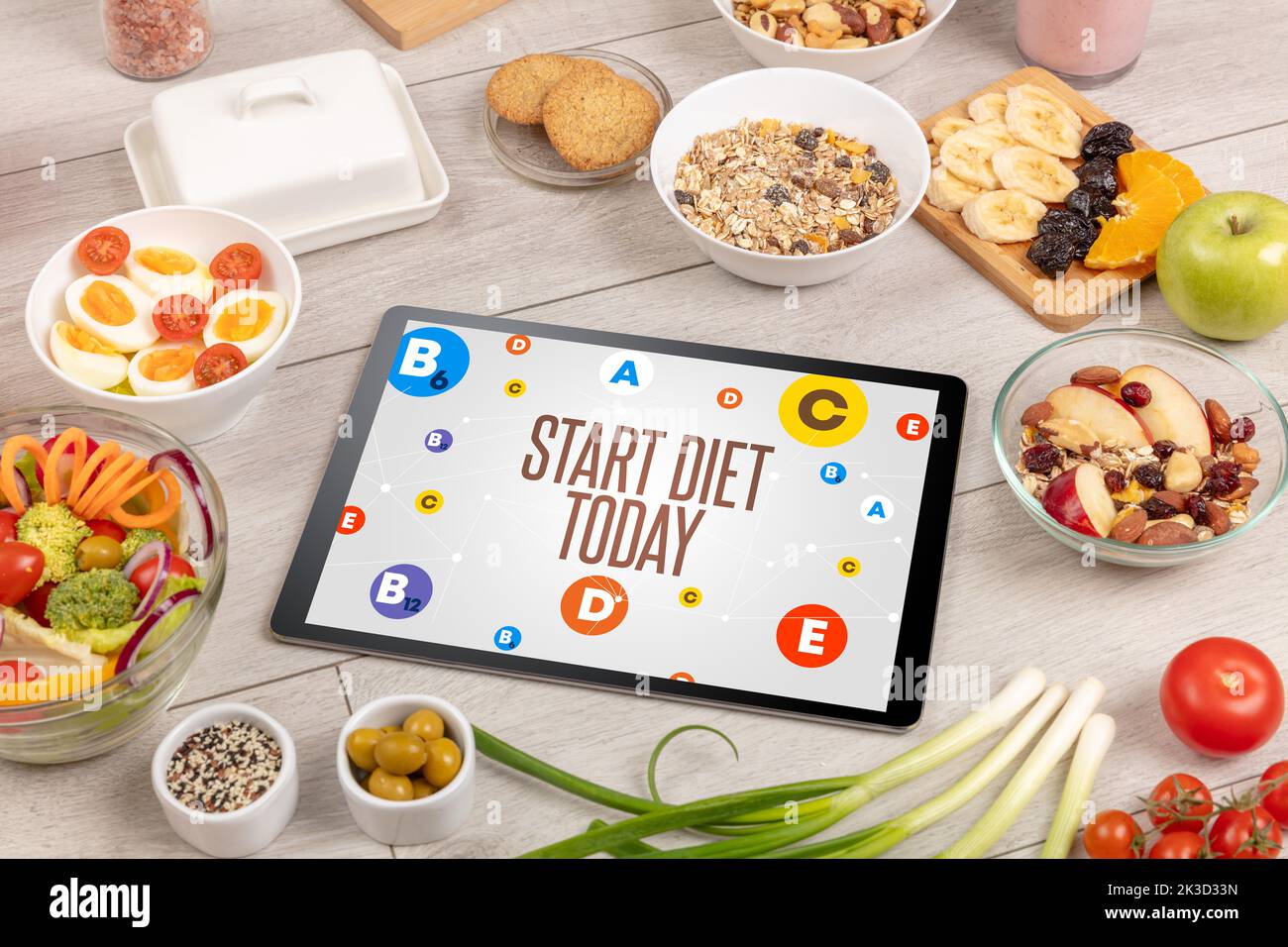 Healthy Tablet Pc compostion concept Stock Photo - Alamy